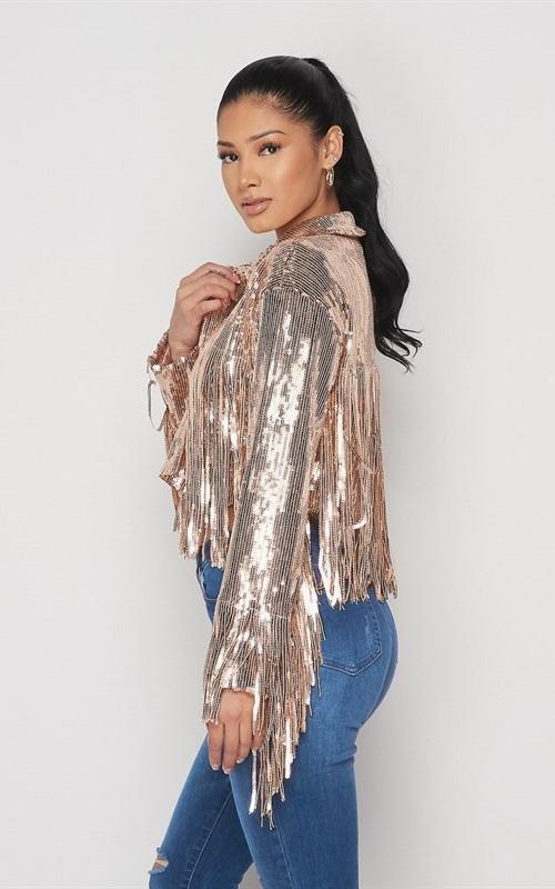 rose gold sequins jacket