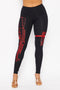 Guns Out Machine Gun Black W/ Neon Red Leggings - Plus Sizes Available ...