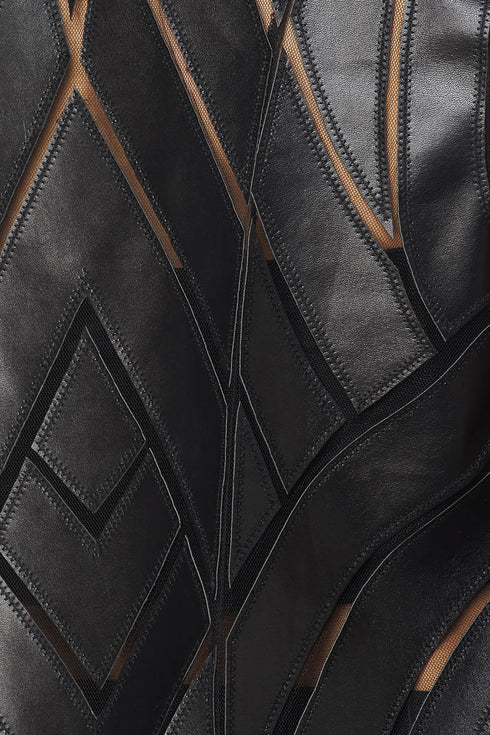 Leather Over Mesh Blazer Jacket - Black – SohoGirl.com