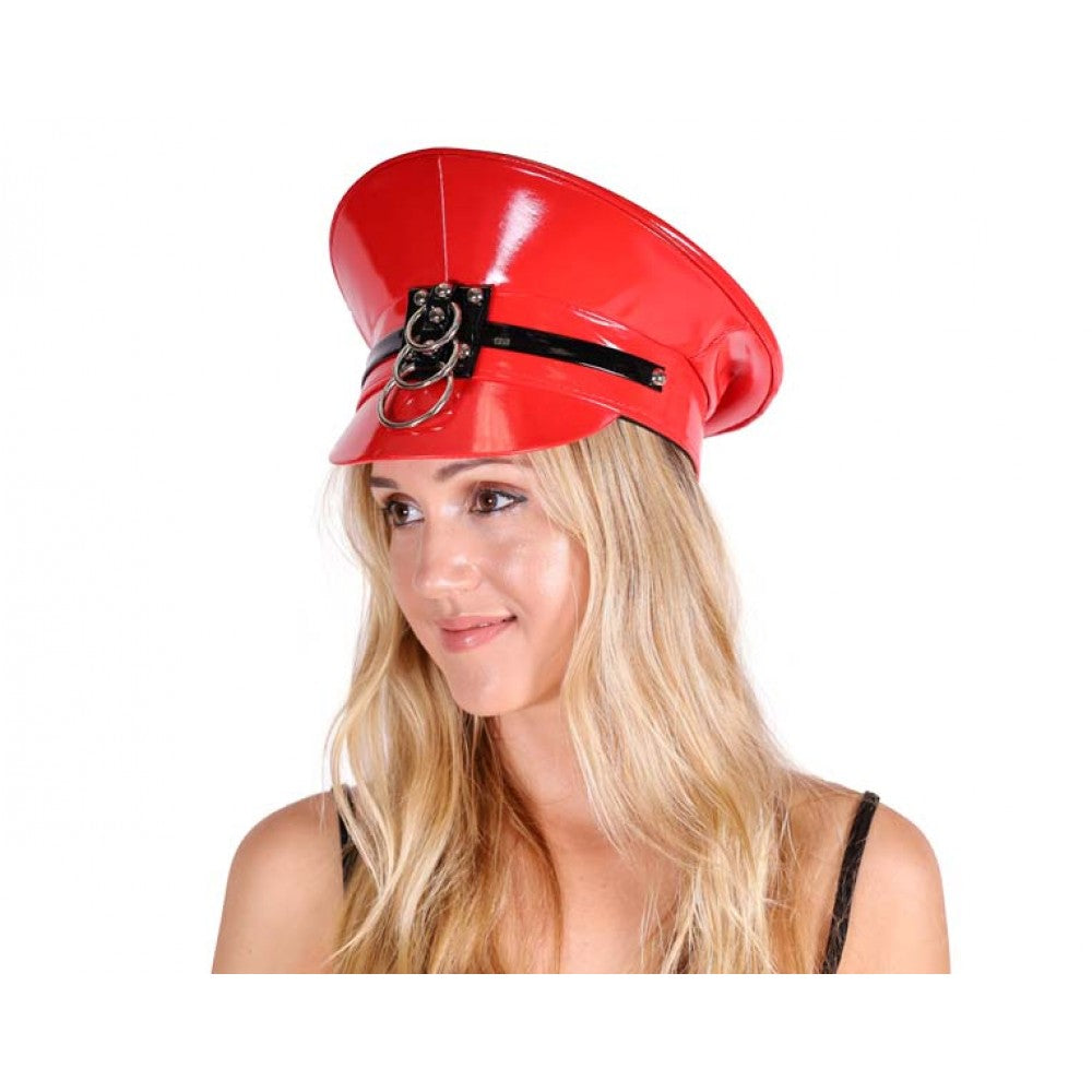 PVC Police Hat - Red – SohoGirl.com