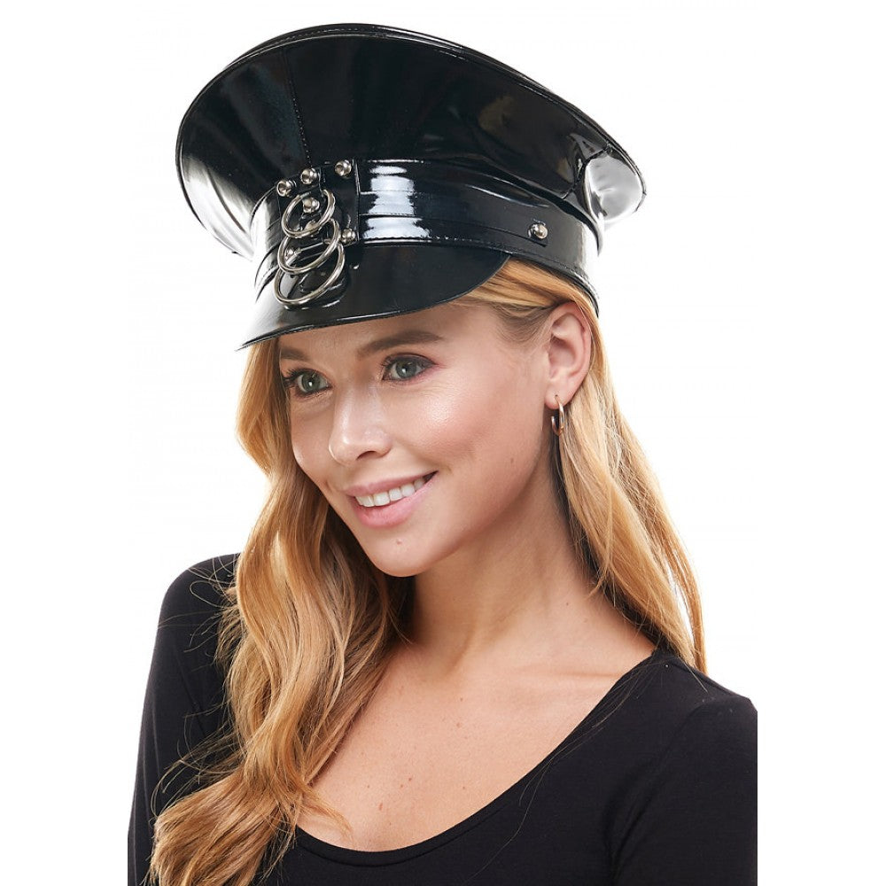 PVC Police Hat - Black – SohoGirl.com