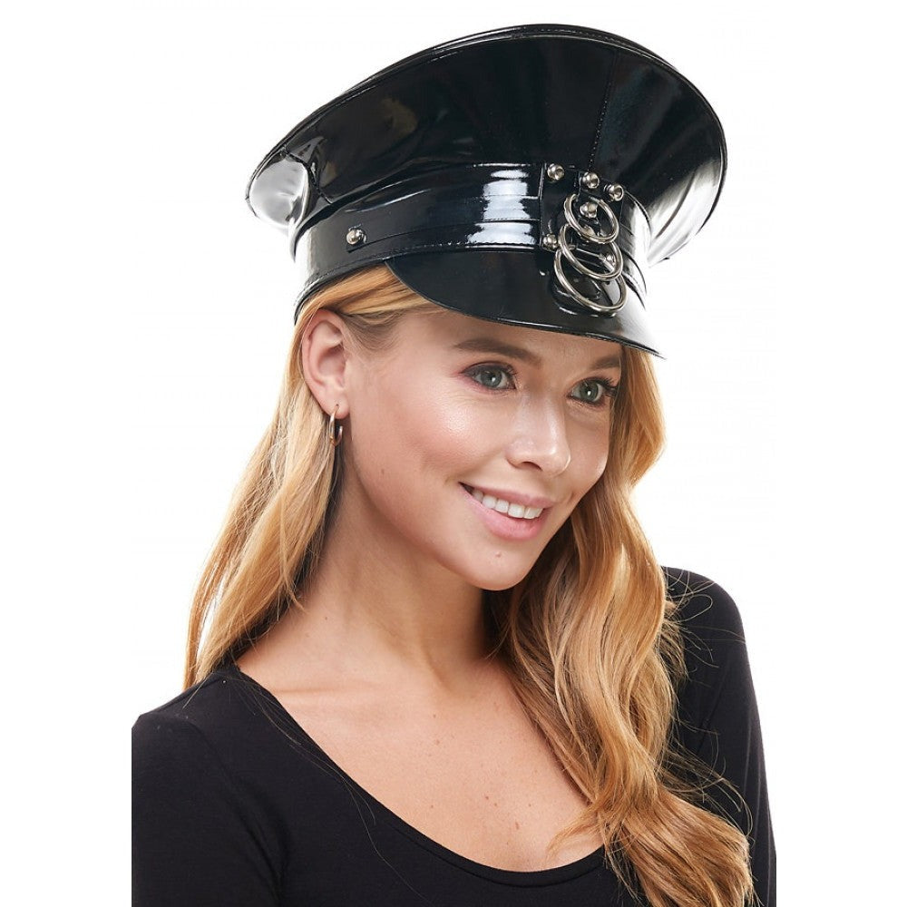 PVC Police Hat - Black – SohoGirl.com