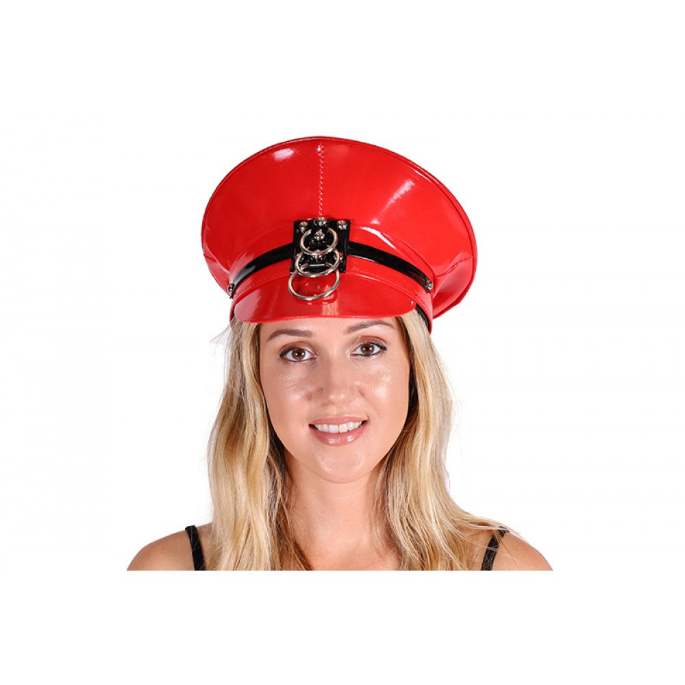 PVC Police Hat - Red – SohoGirl.com